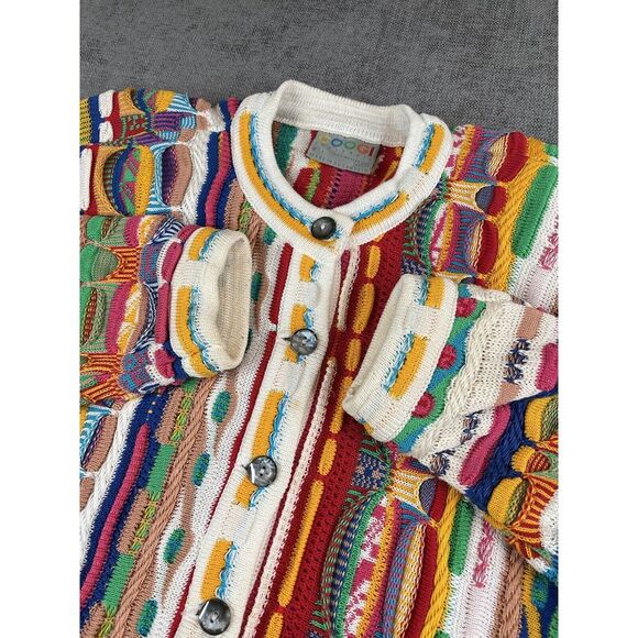 COOGI | Sweaters | Coogi Cardigan Womens S Colorful Short Intricate 3d ...